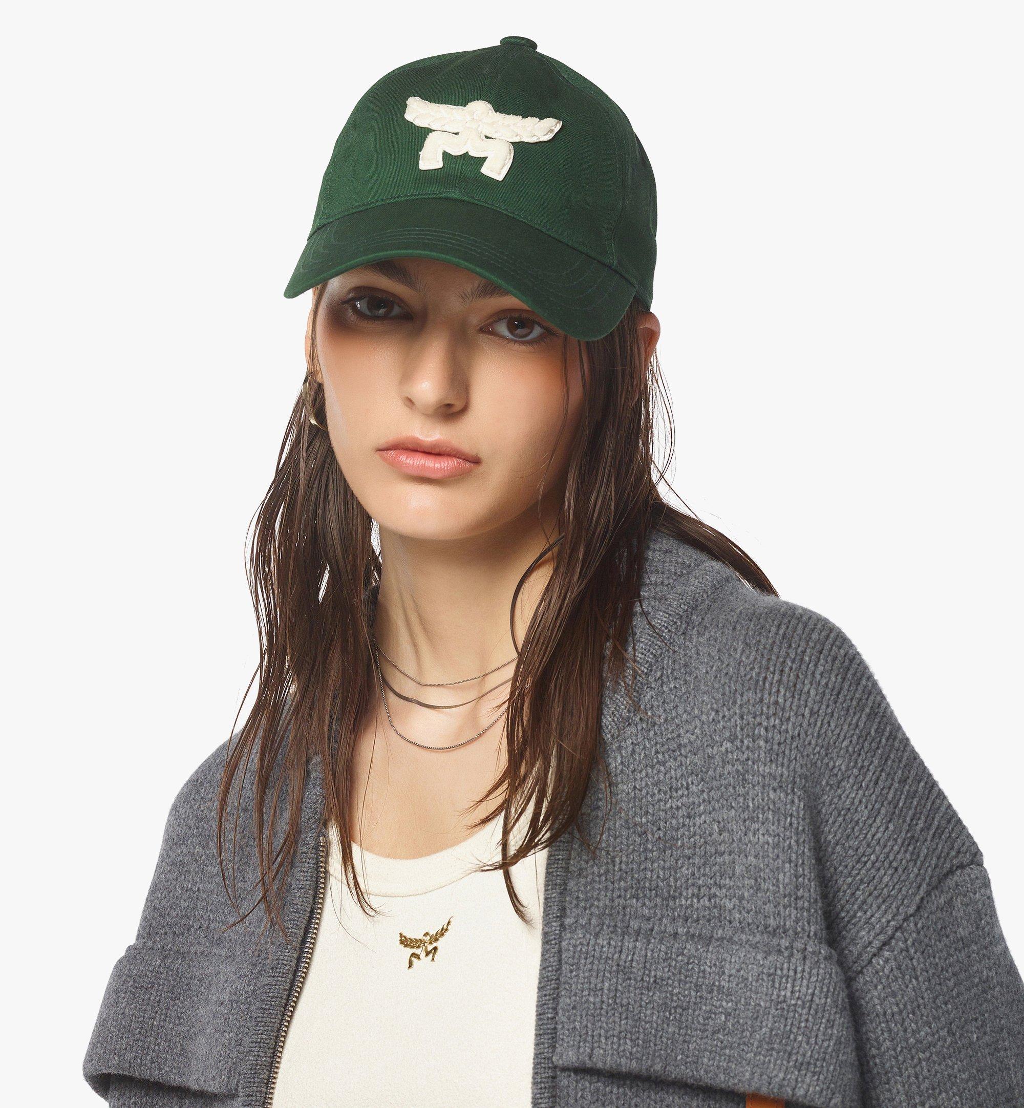 Adjustable Essential Logo Cap in Cotton Twill Green | MCM ®NL