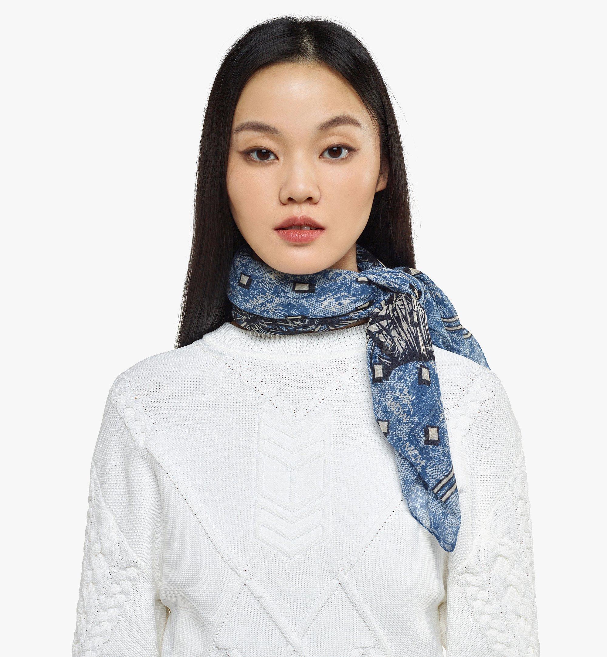 One Size Vintage Monogram Shawl Navy | MCM ®CN