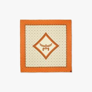 90cm x 90cm Diamond Monogram Scarf in Organic Silk Orange 90cm x 90cm Diamond Monogram Scarf in Organic Silk Orange