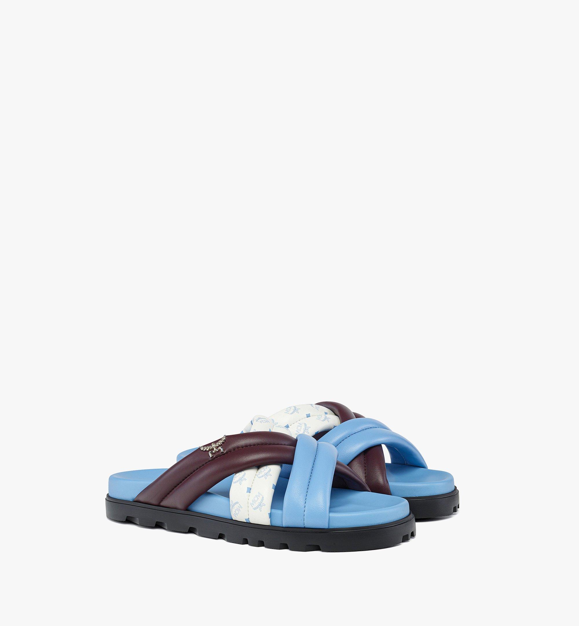 41 IT Monogram Cross Sandals in Lamb Leather Purple | MCM ®US