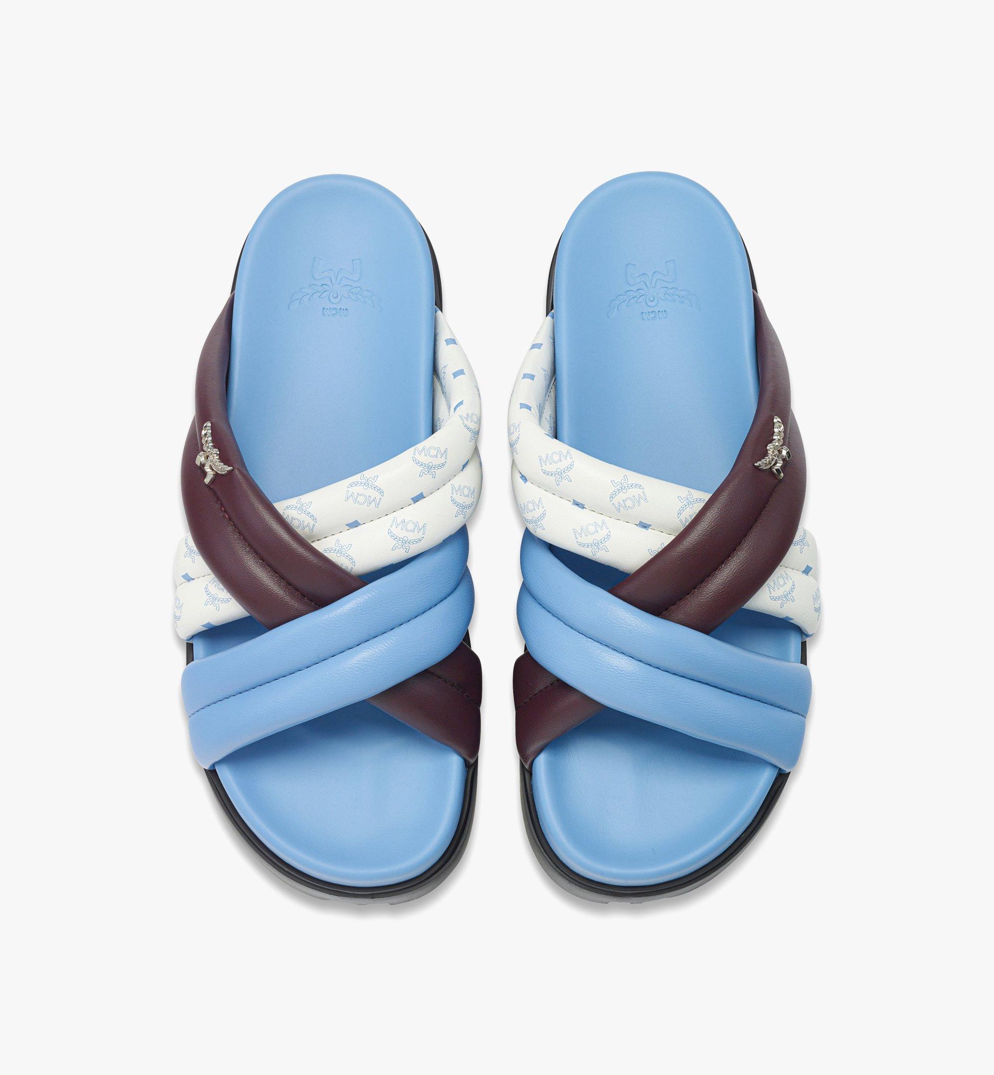 41 IT Monogram Cross Sandals in Lamb Leather Purple | MCM ®US