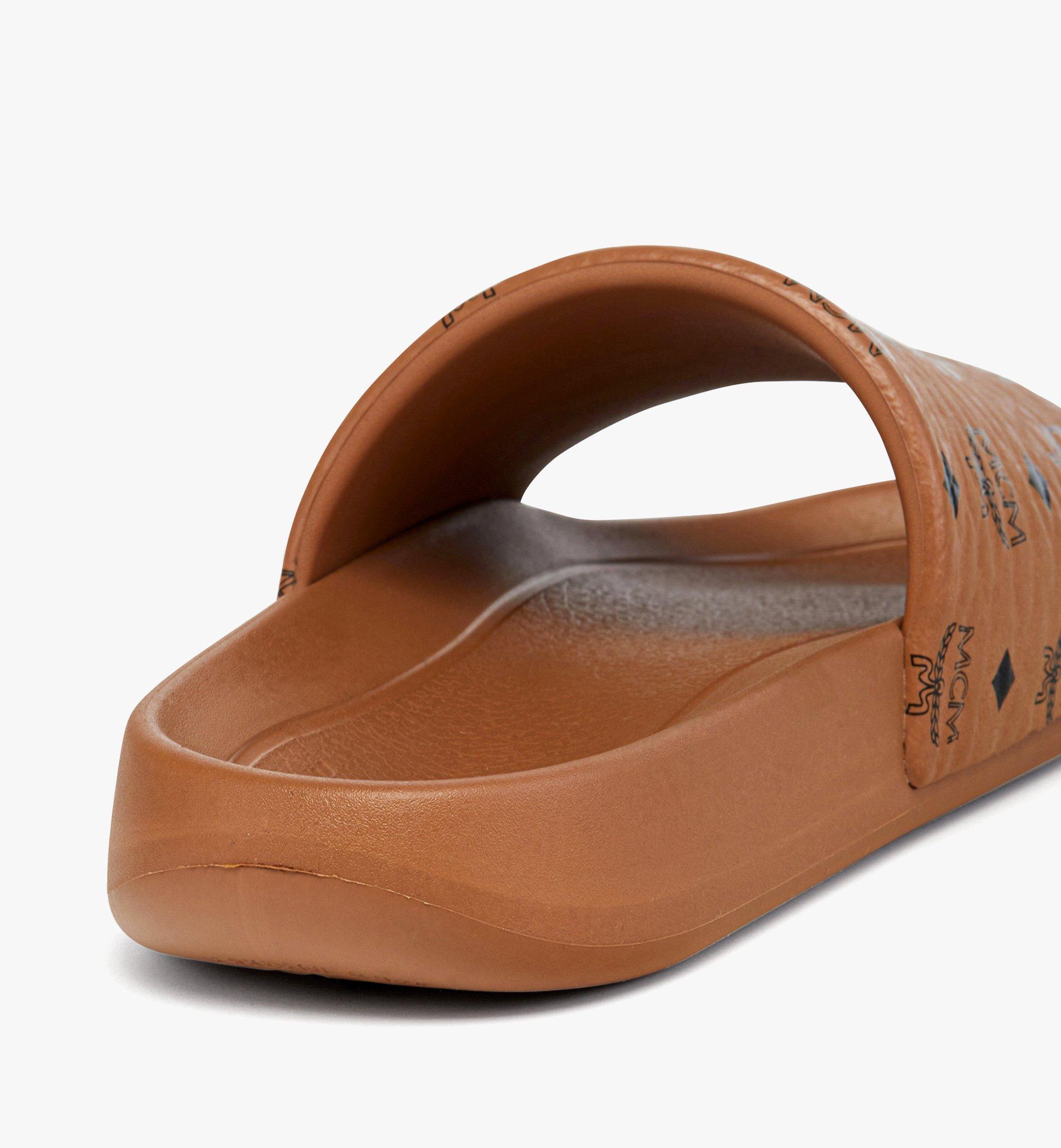 44 IT Monogram Print Rubber Slides Cognac | MCM ®US