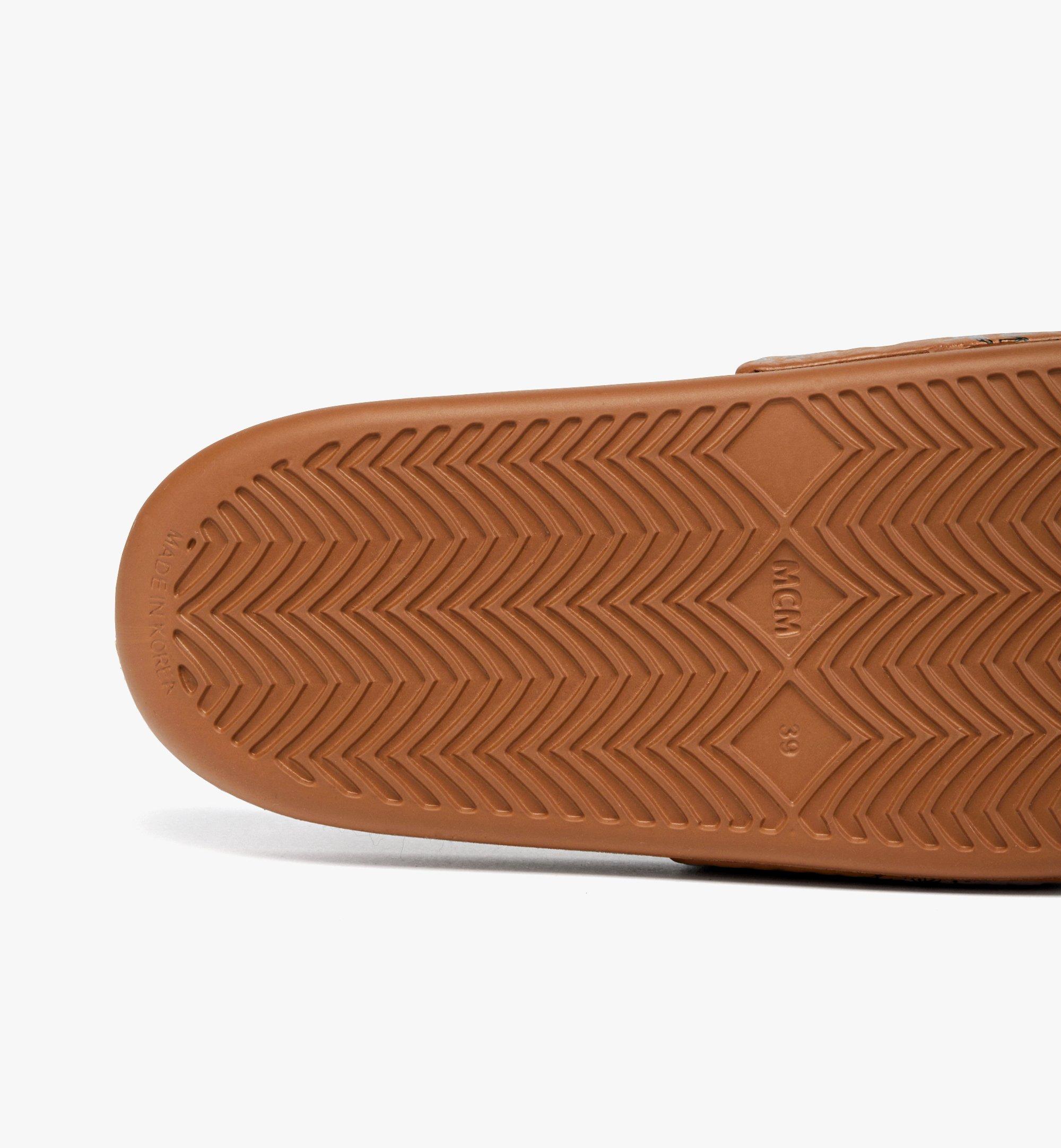 44 IT Monogram Print Rubber Slides Cognac | MCM ®US