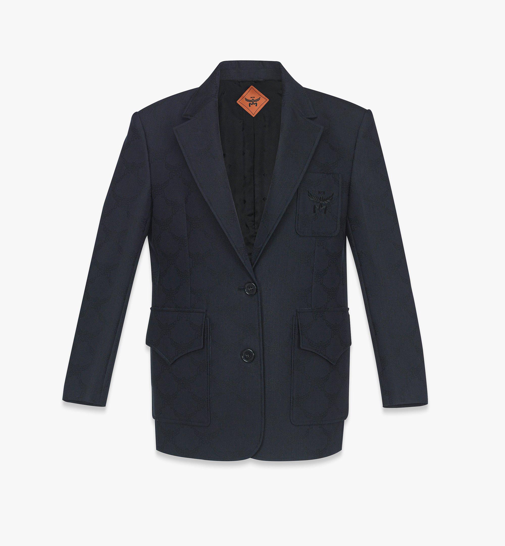 44 IT Lauretos Wool Jacquard Jacket Blue | MCM ®US