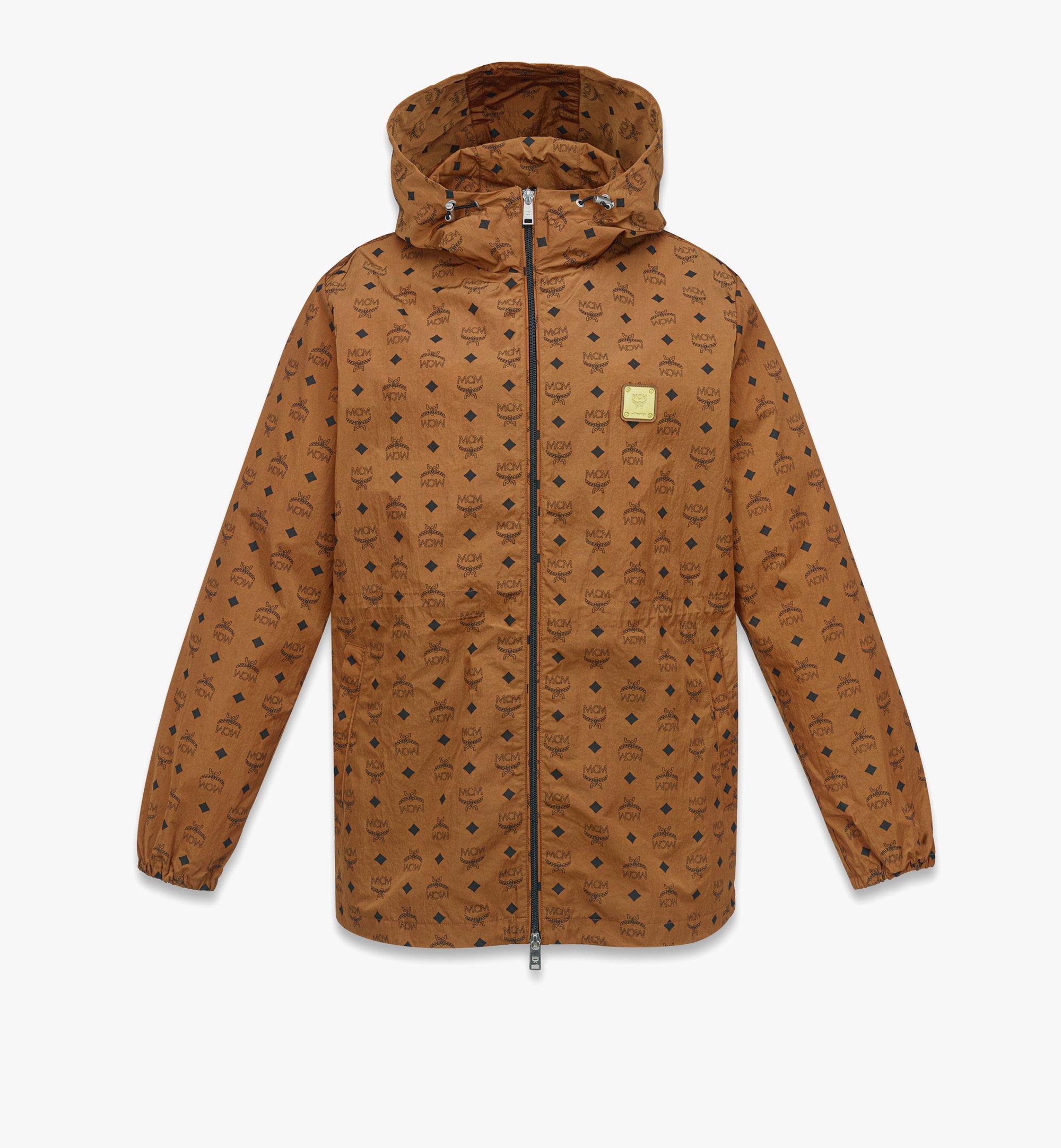 Large Monogram Print Hooded Windbreaker in ECONYL® Cognac | MCM ®JP