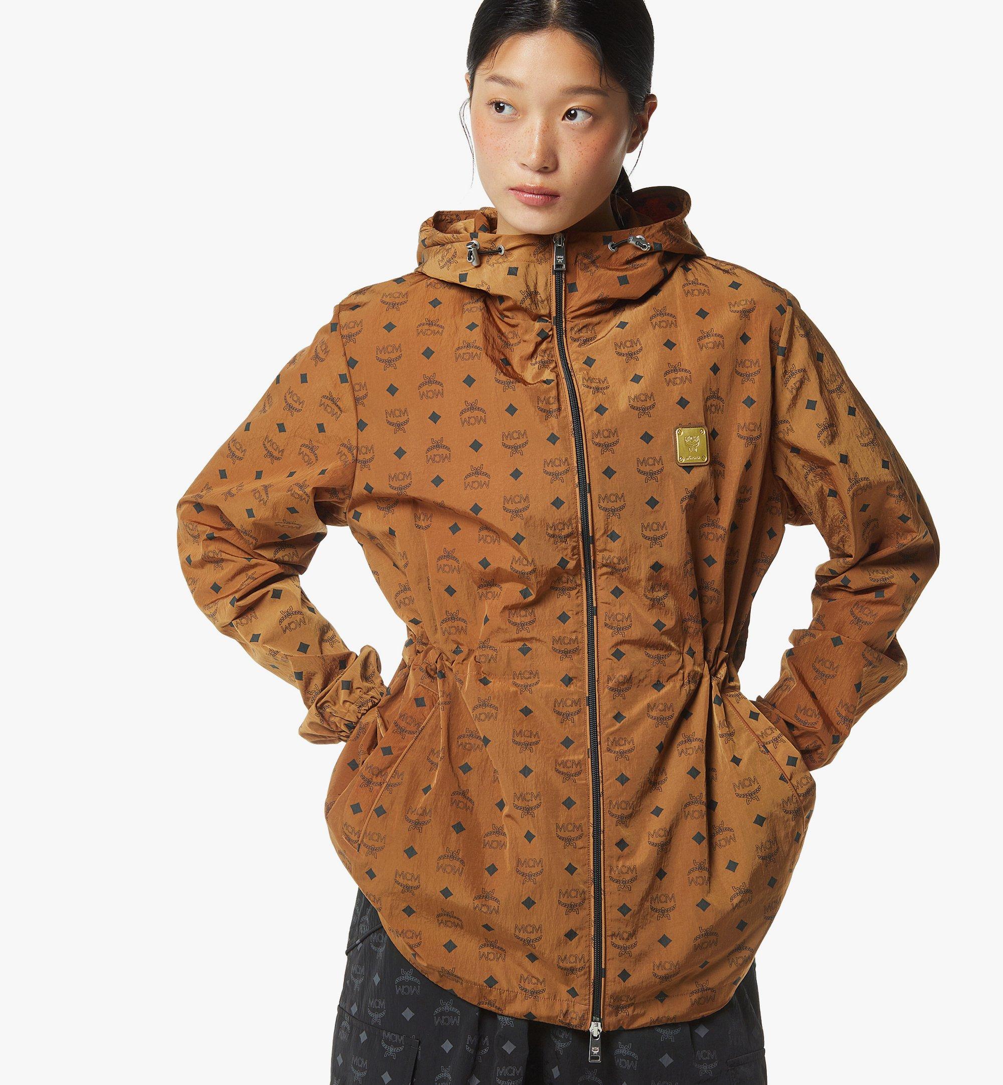 Large Monogram Print Hooded Windbreaker in ECONYL® Cognac | MCM ®JP