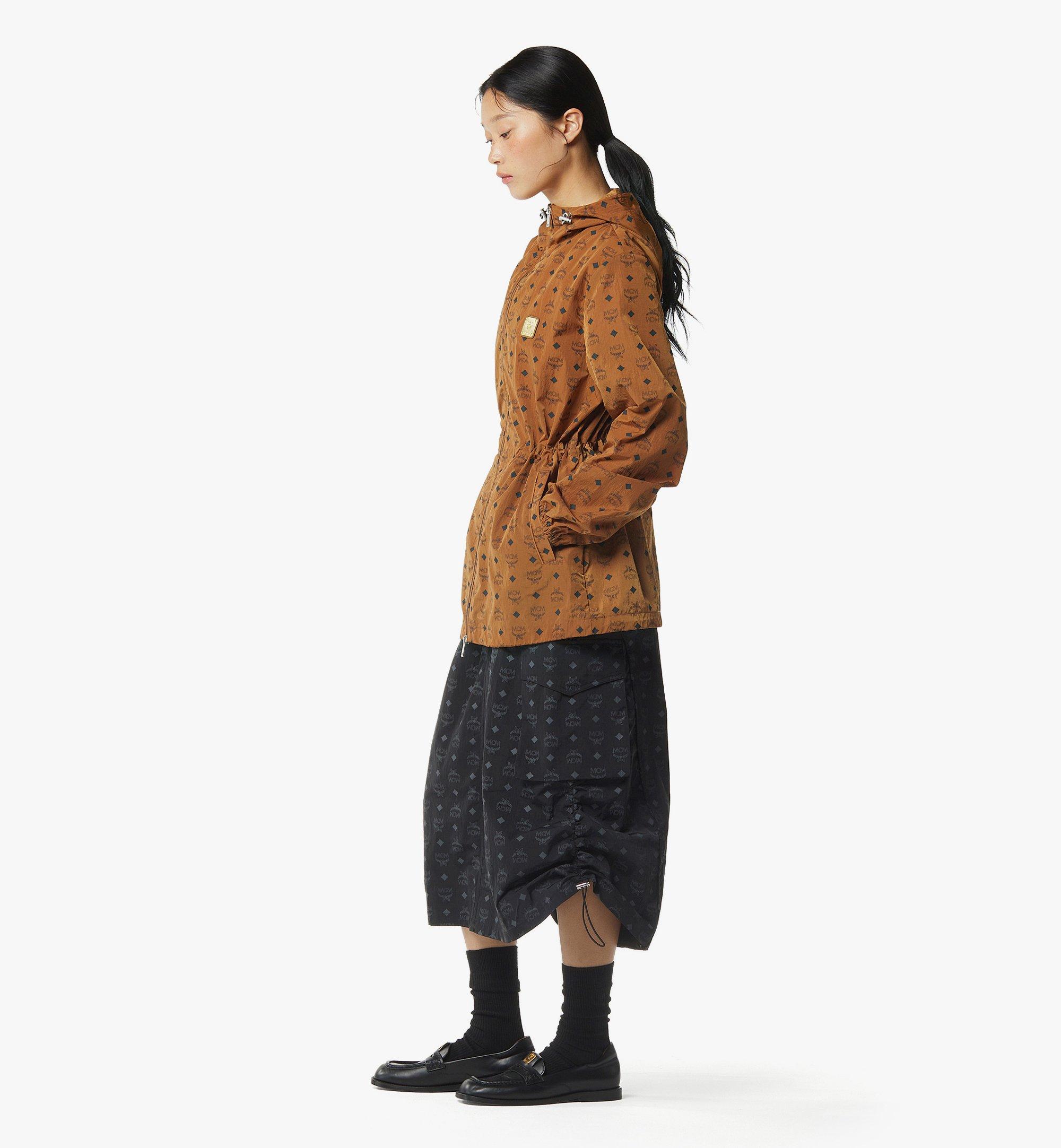 X-Large Monogram Print Hooded Windbreaker in ECONYL® Cognac | MCM ®US