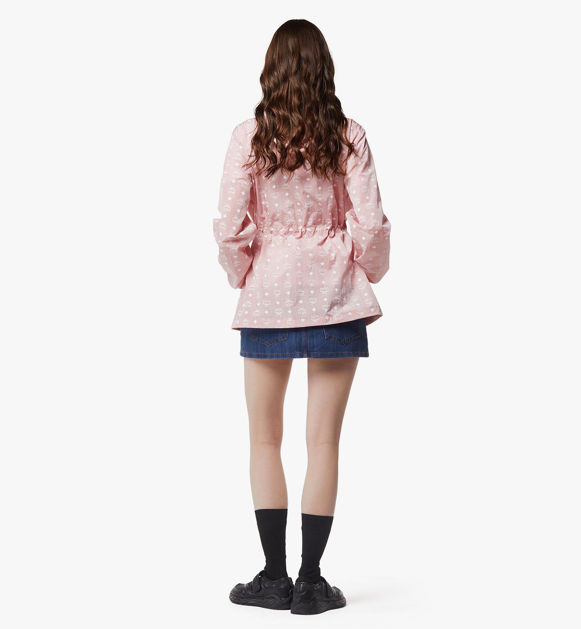 Large Monogram Print Hooded Windbreaker in ECONYL® Pink | MCM ®US