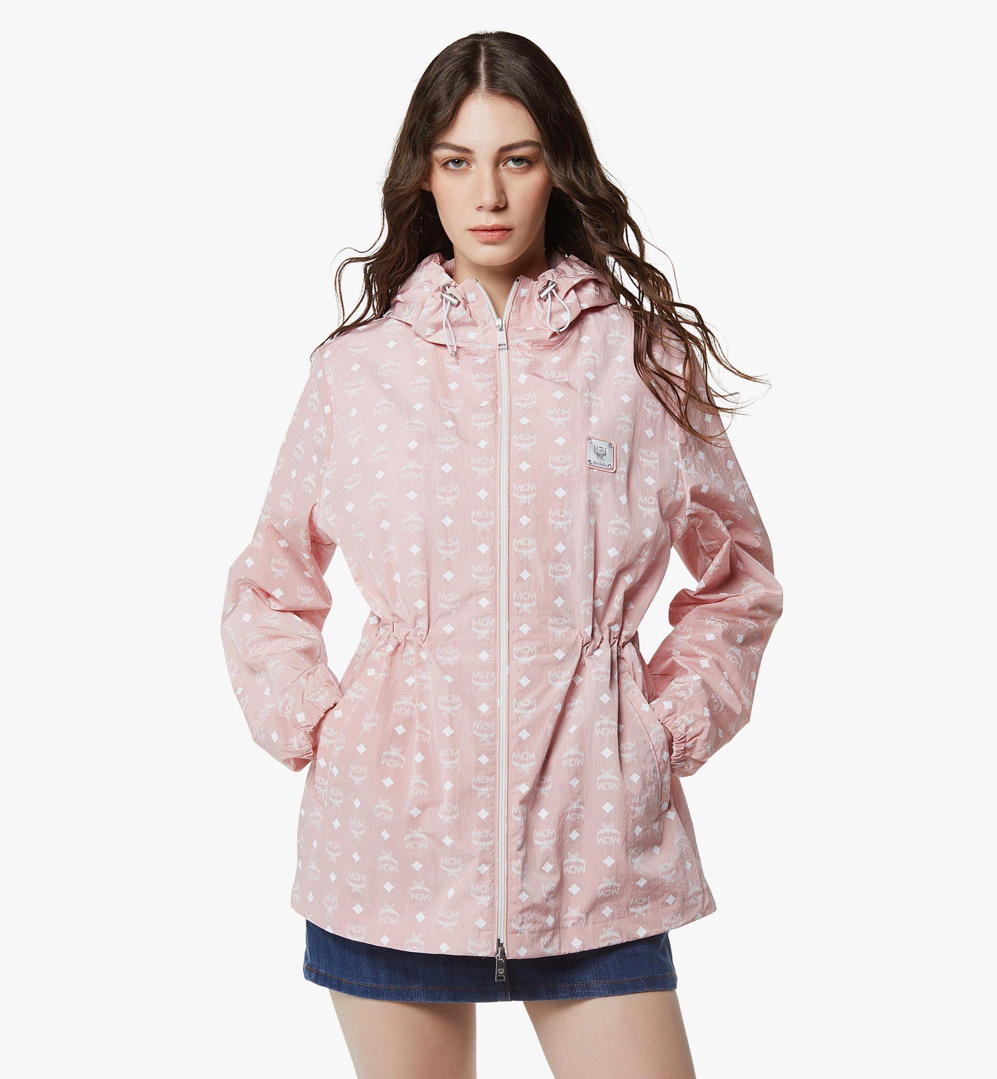 Large Monogram Print Hooded Windbreaker in ECONYL® Pink | MCM ®US