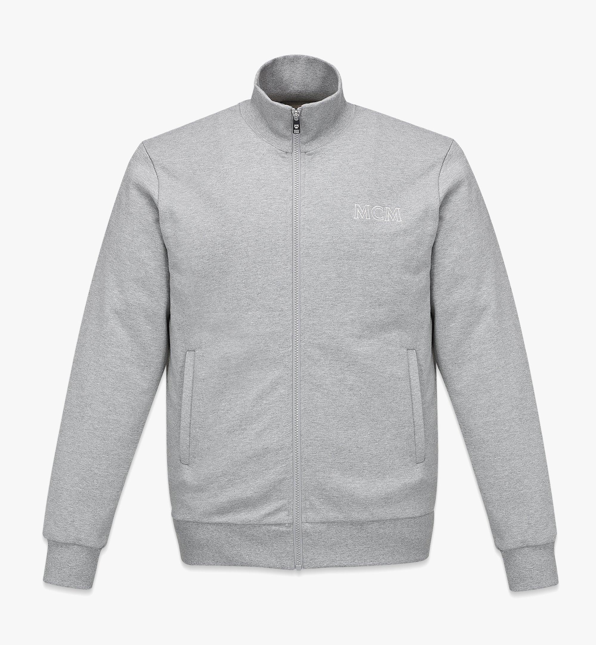Medium Men’s MCM Essentials Logo Track Jacket in Organic Cotton Grey ...