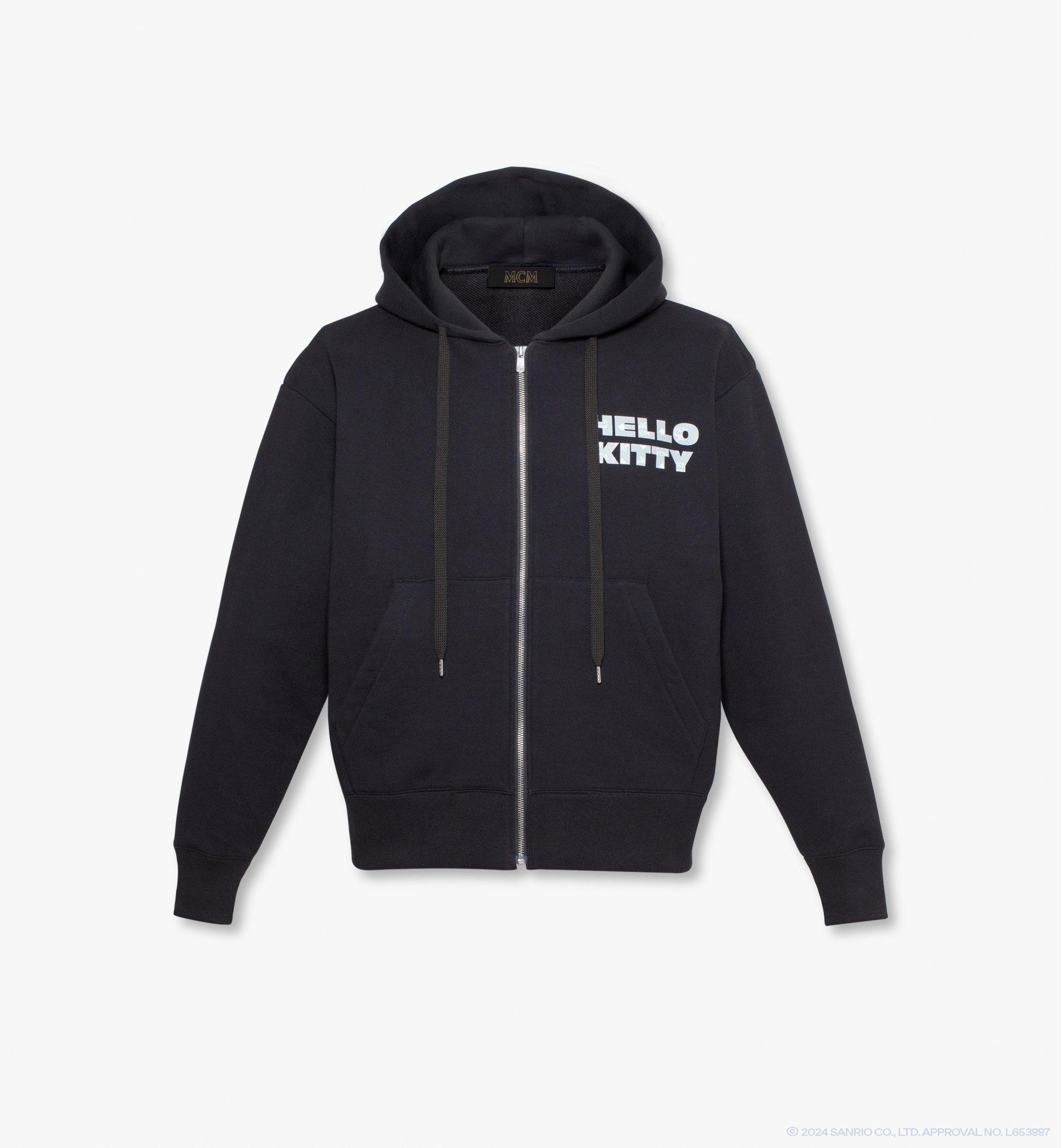 Large MCM x HELLO KITTY Print Zip Hoodie Black | MCM ®JP