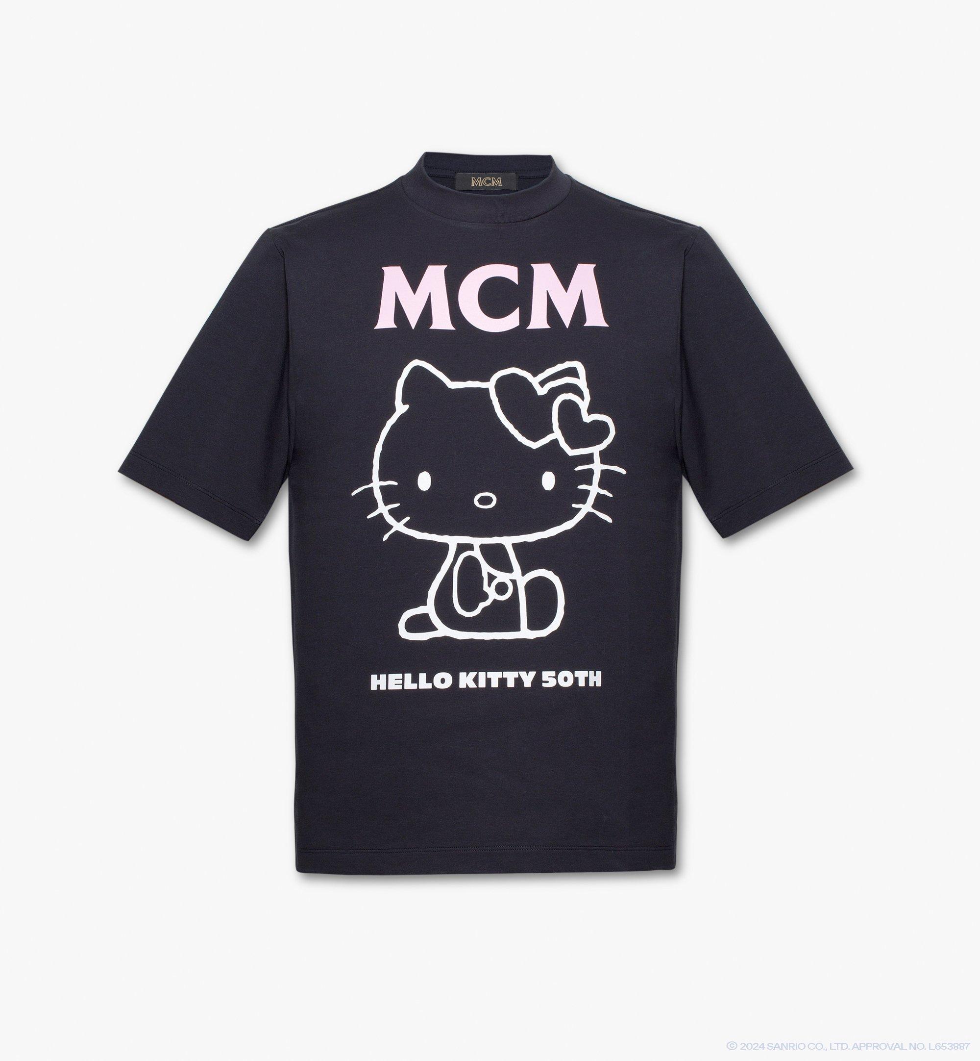 Large MCM x HELLO KITTY Print T-Shirt Blue | MCM ®JP