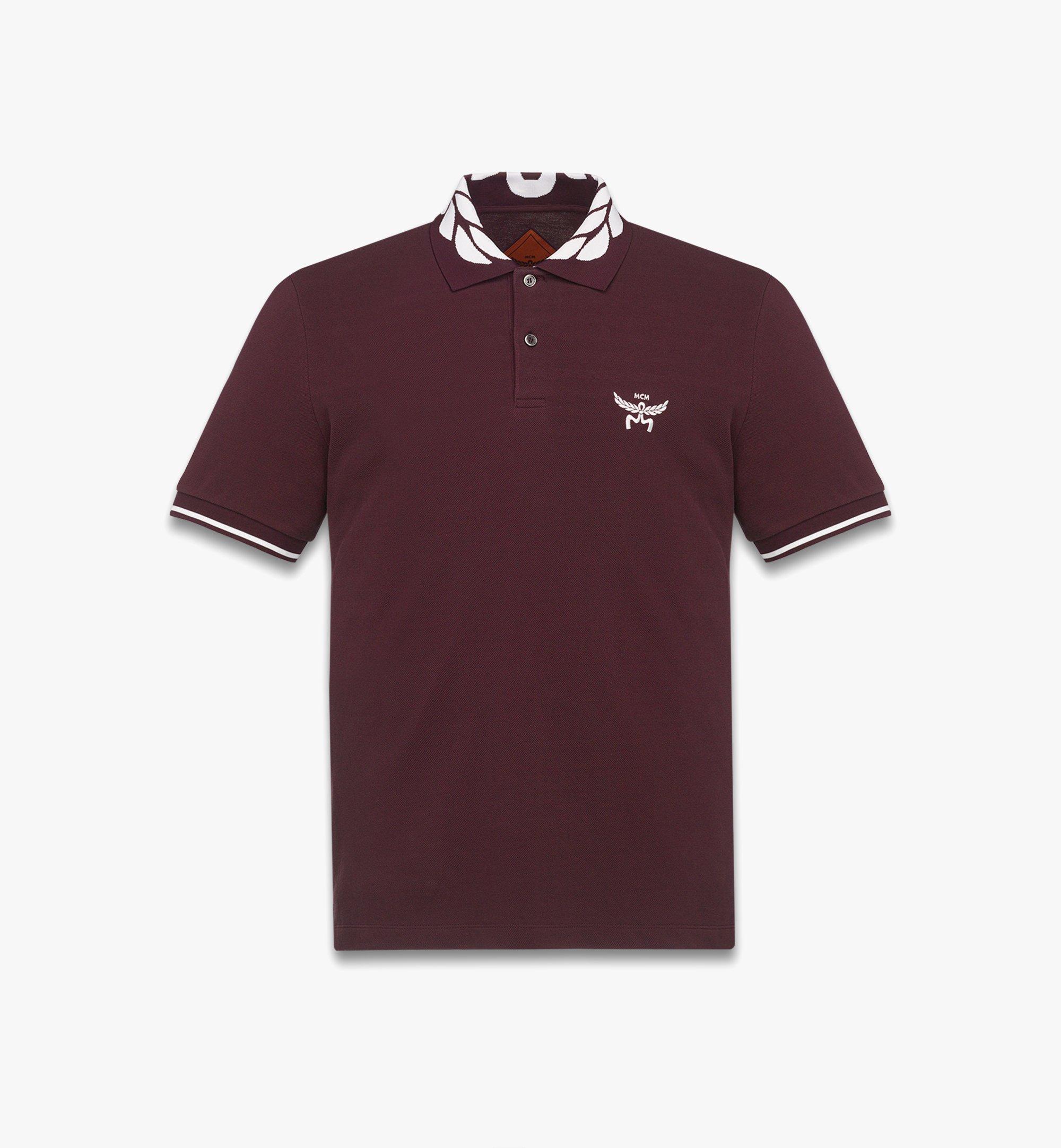 Large Laurel Logo Piqué Polo in Organic Cotton Purple | MCM ®UK
