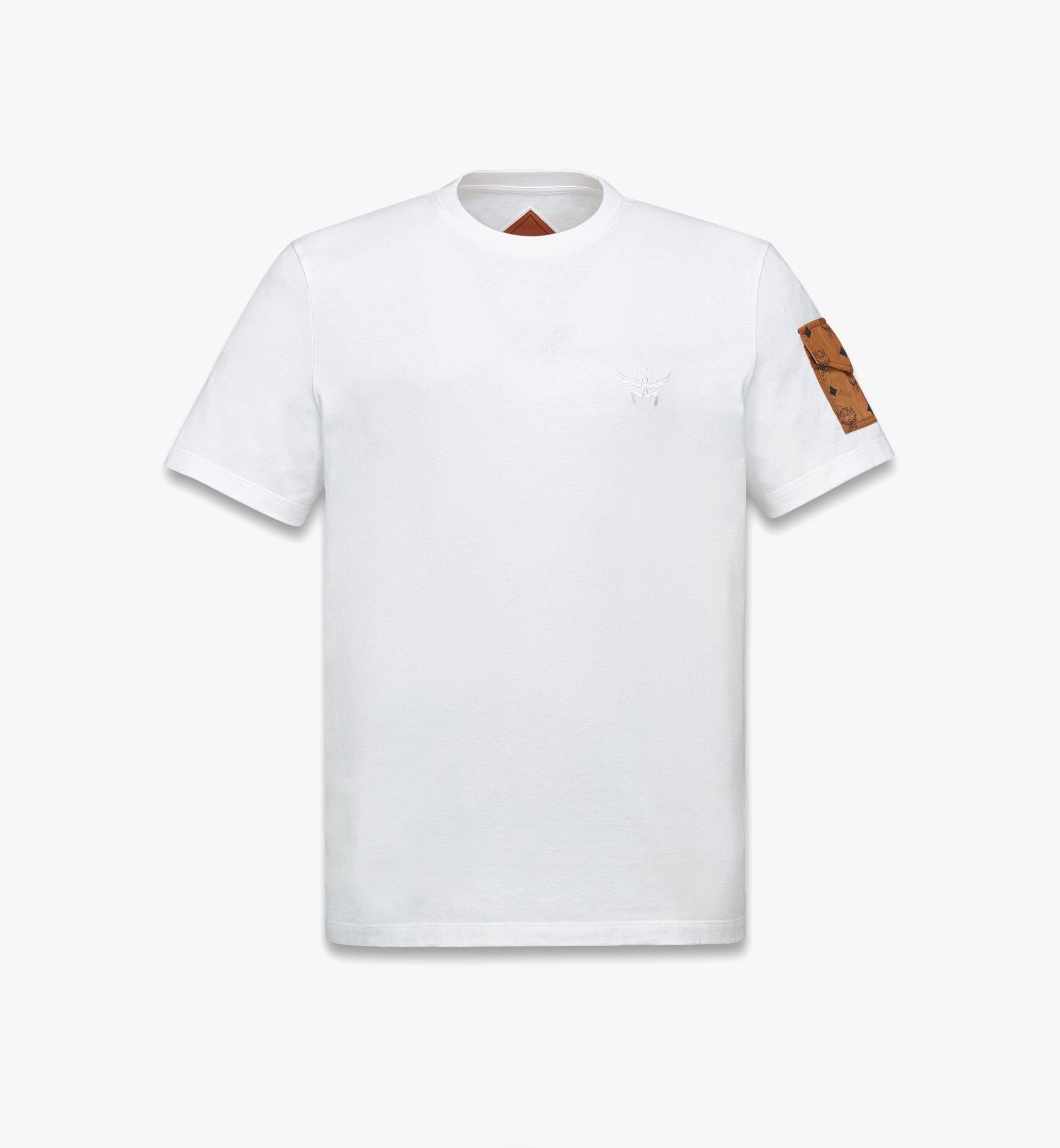 X-Large Logo Pocket Sleeve T-Shirt in Organic Cotton White | MCM ®SG