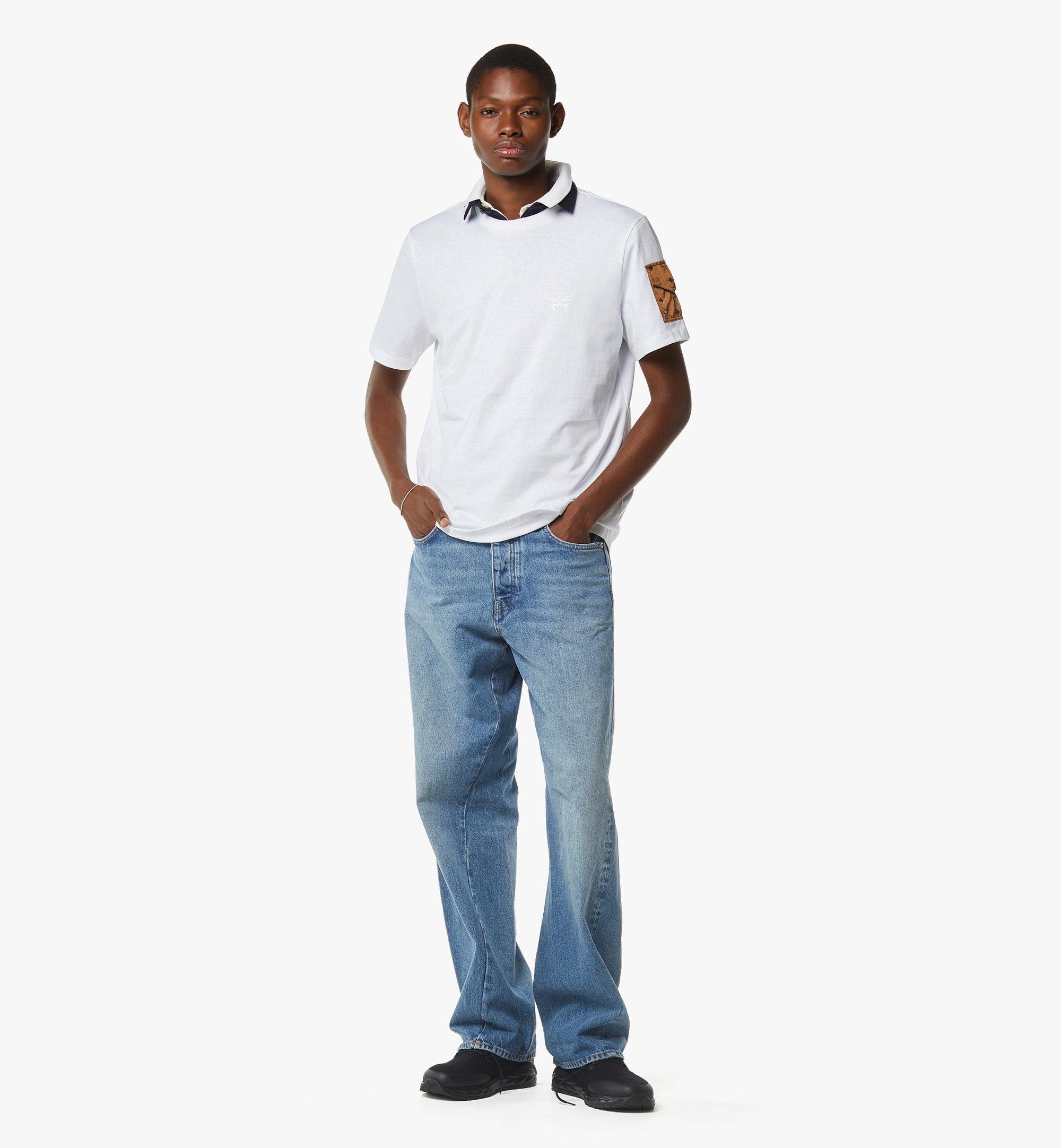 X-Large Logo Pocket Sleeve T-Shirt in Organic Cotton White | MCM ®MY