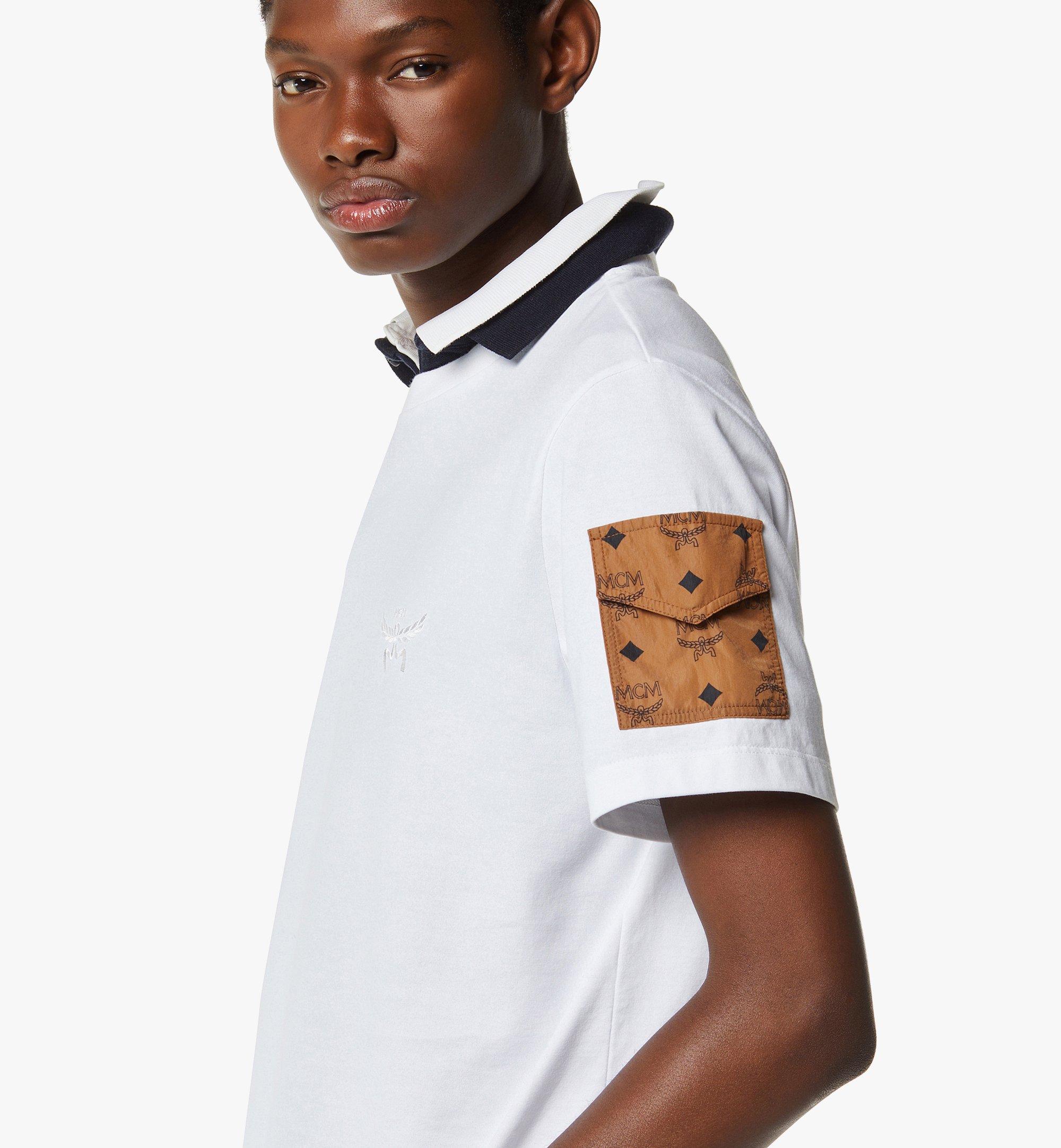 X-Large Logo Pocket Sleeve T-Shirt in Organic Cotton White | MCM ®MY