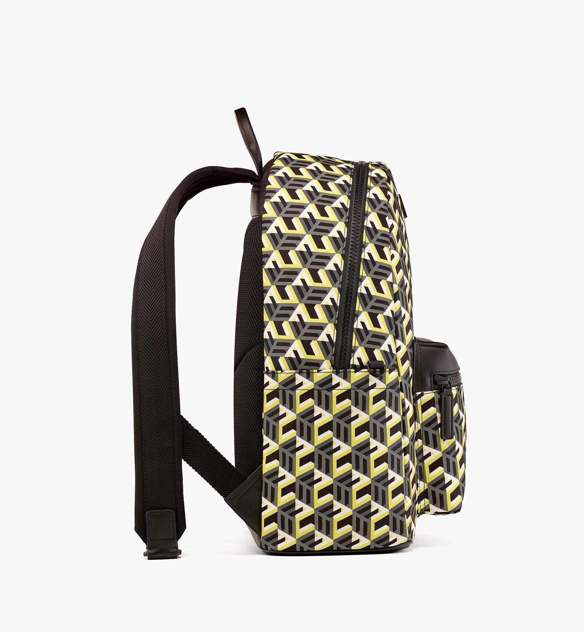 Medium Stark Backpack in Cubic Monogram Nylon Yellow | MCM ®JP