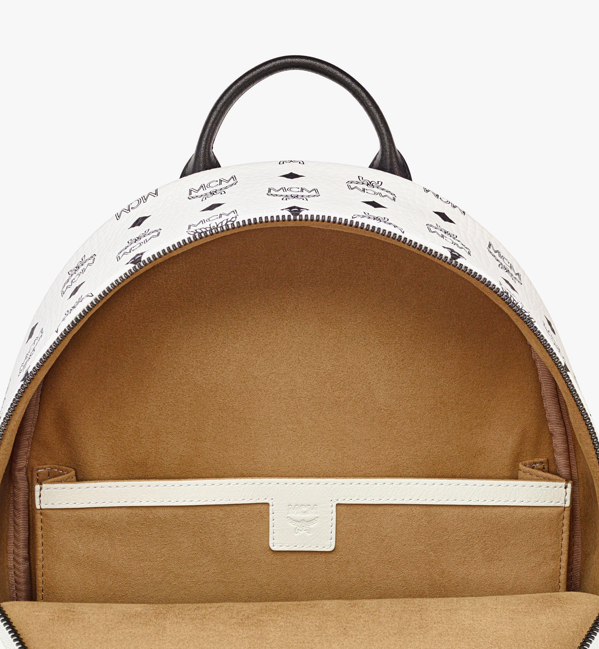 Medium Stark Side Studs Backpack in Visetos White | MCM ®UK
