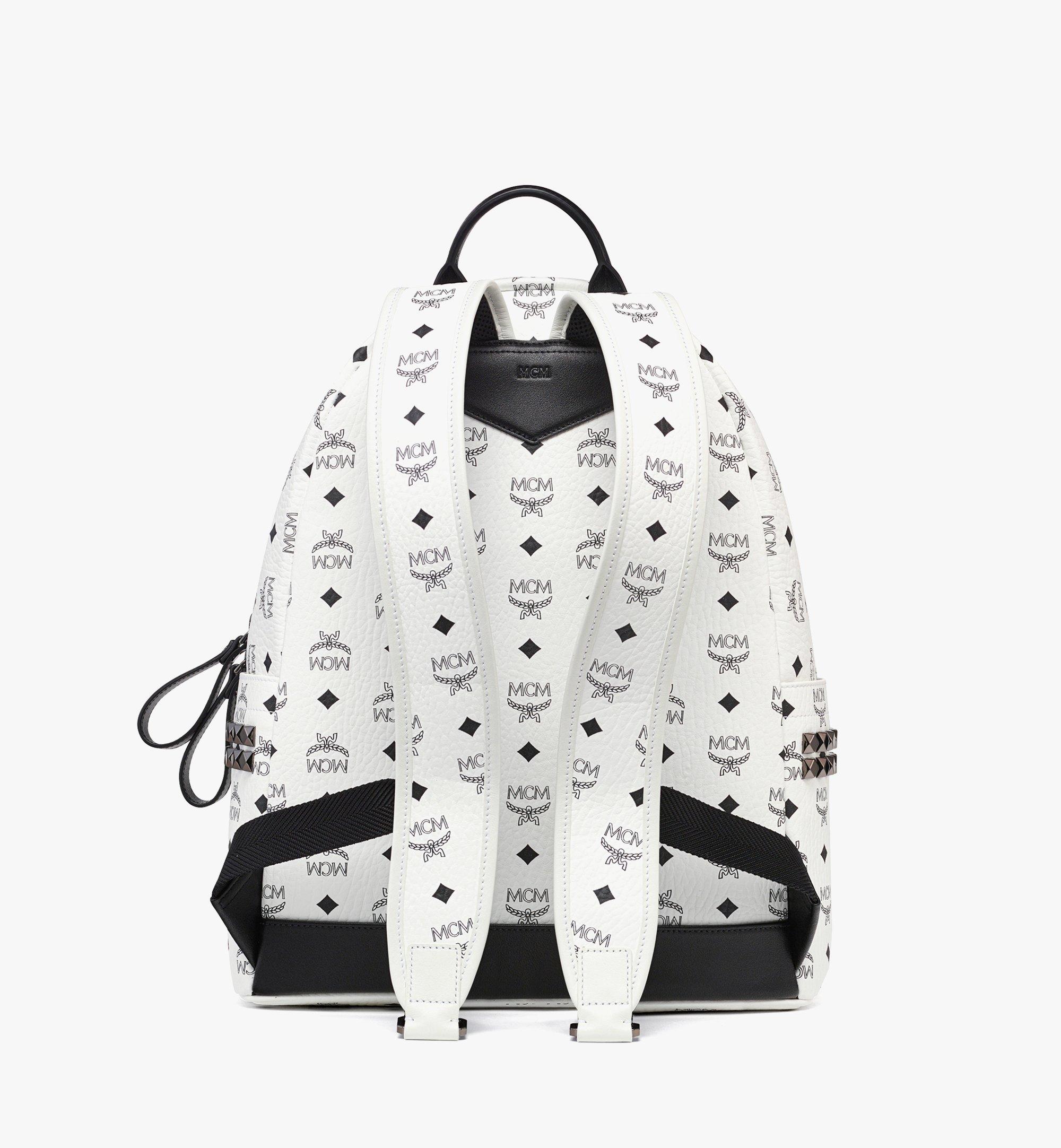 Medium Stark Side Studs Backpack in Visetos White | MCM ®UK