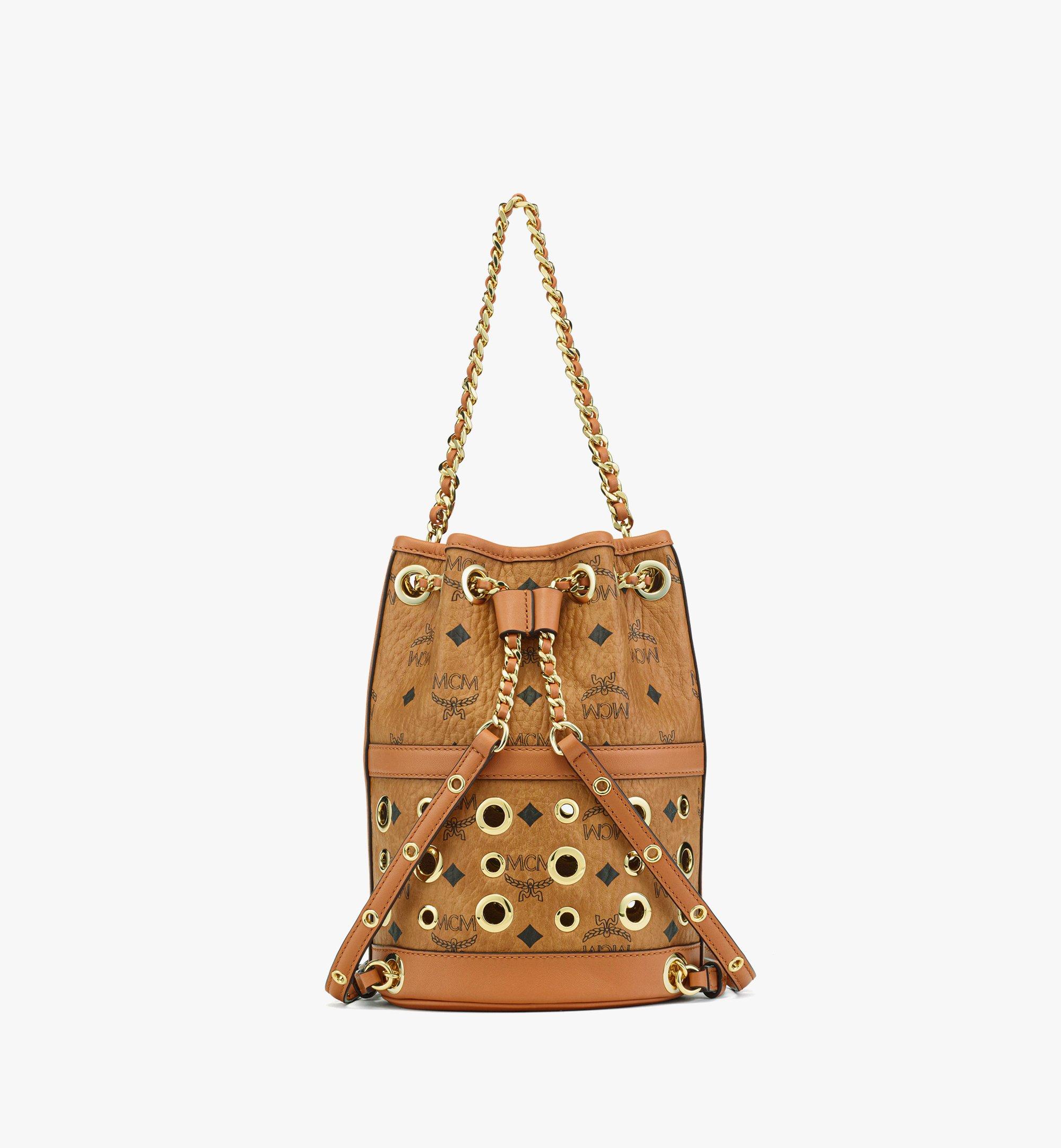 Mini Upcycling Project Festive Chain Backpack in Visetos COGNAC | MCM ®US