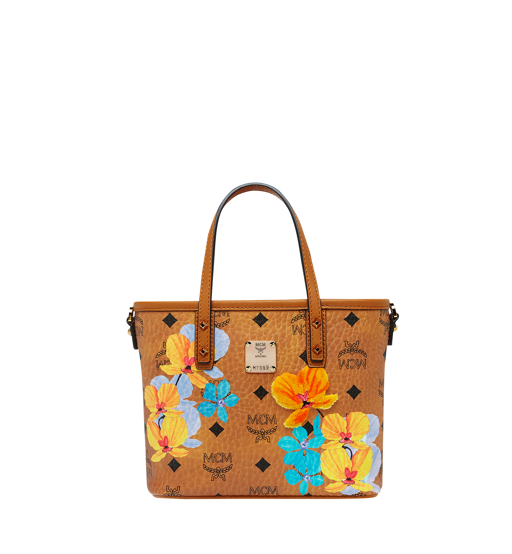 Mini Aren Top Zip Shopper in Floral Print Visetos Cognac | MCM ®DE