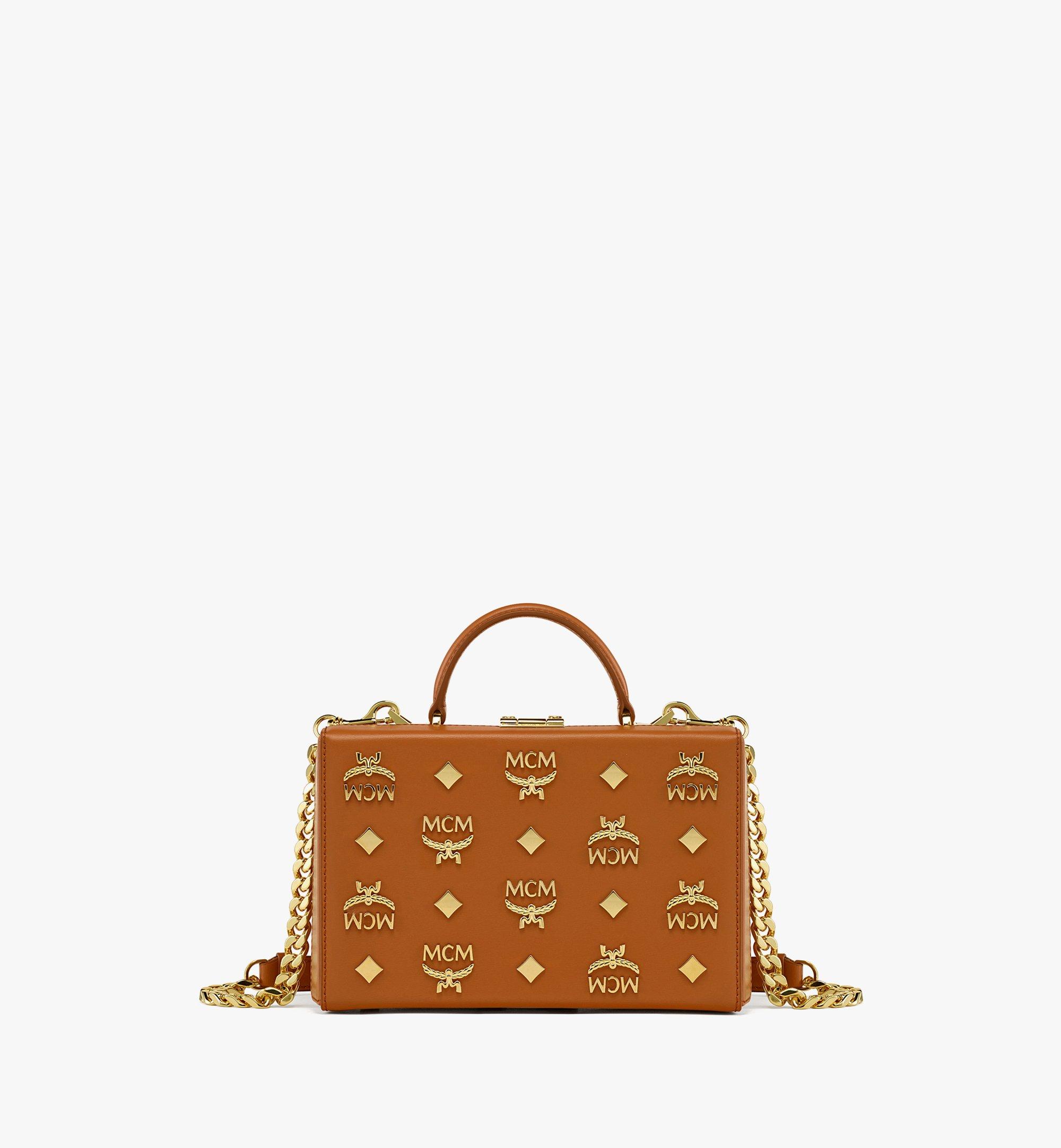 Mcm Berlin Crossbody In Gold Monogram Leather In Cognac | ModeSens