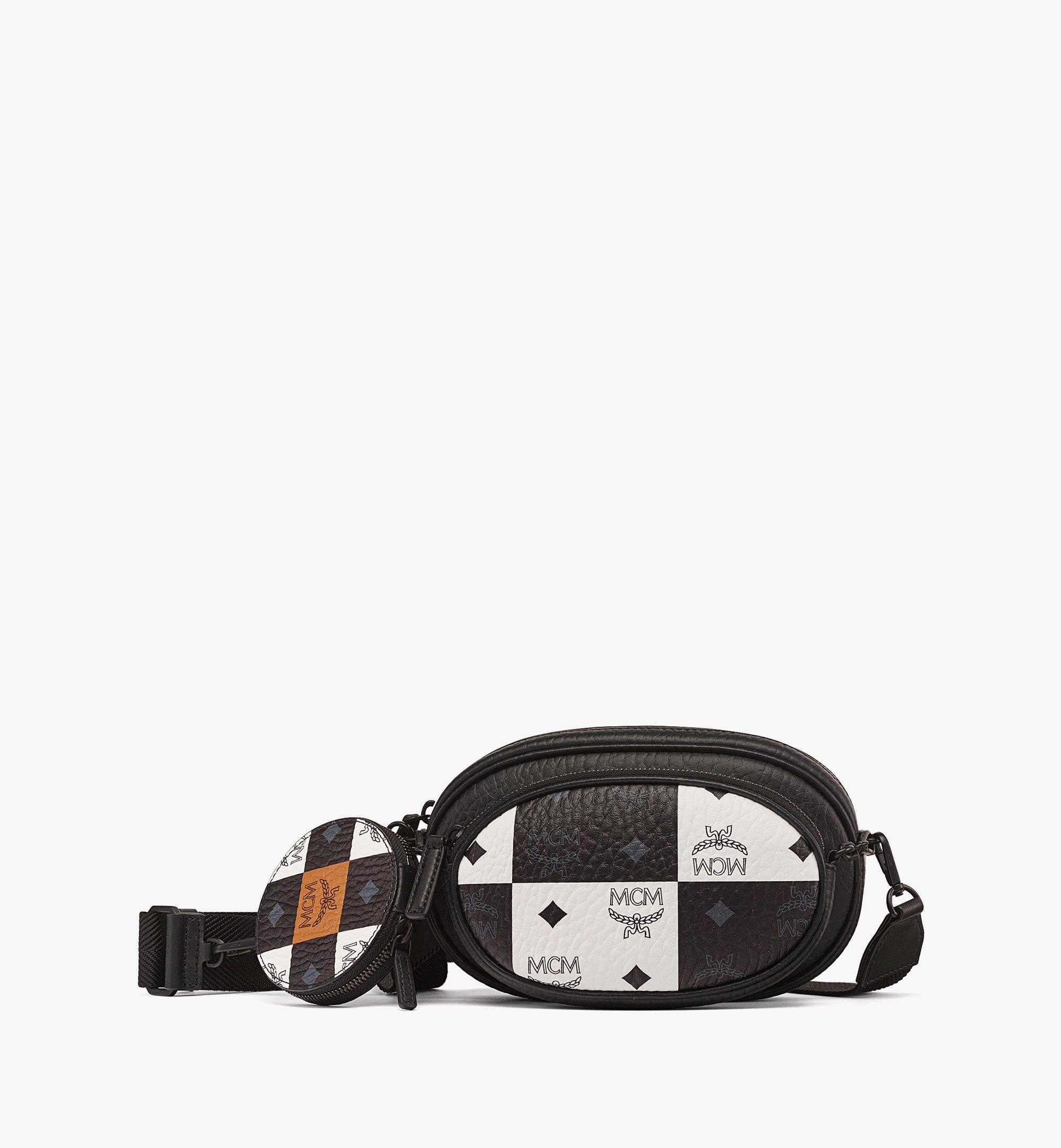 Mcm Aren Multifunction Crossbody In Checkerboard Visetos In Black And ...