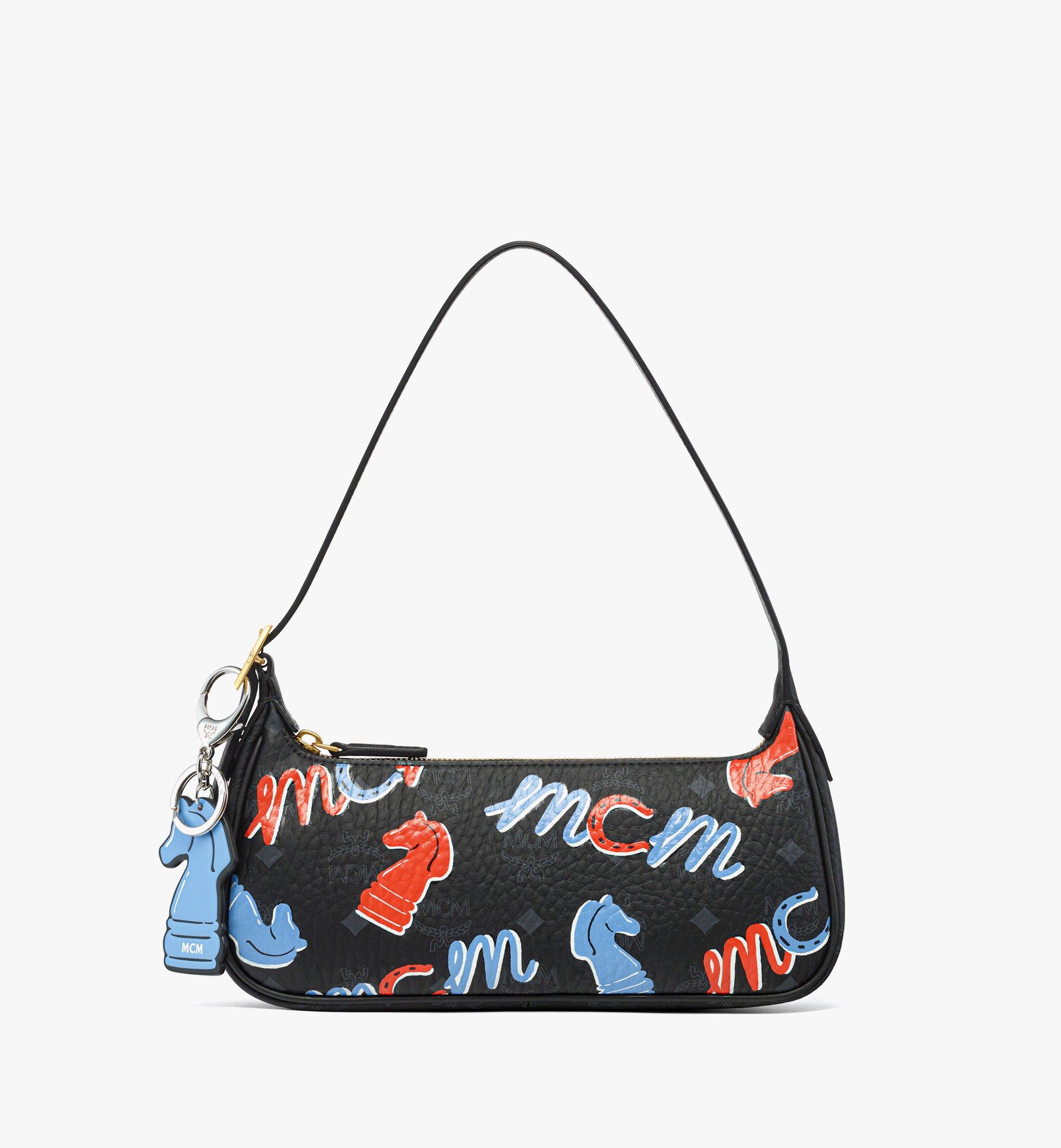 Small Year of the Horse Aren Shoulder Bag in Visetos Black | MCM ®MY