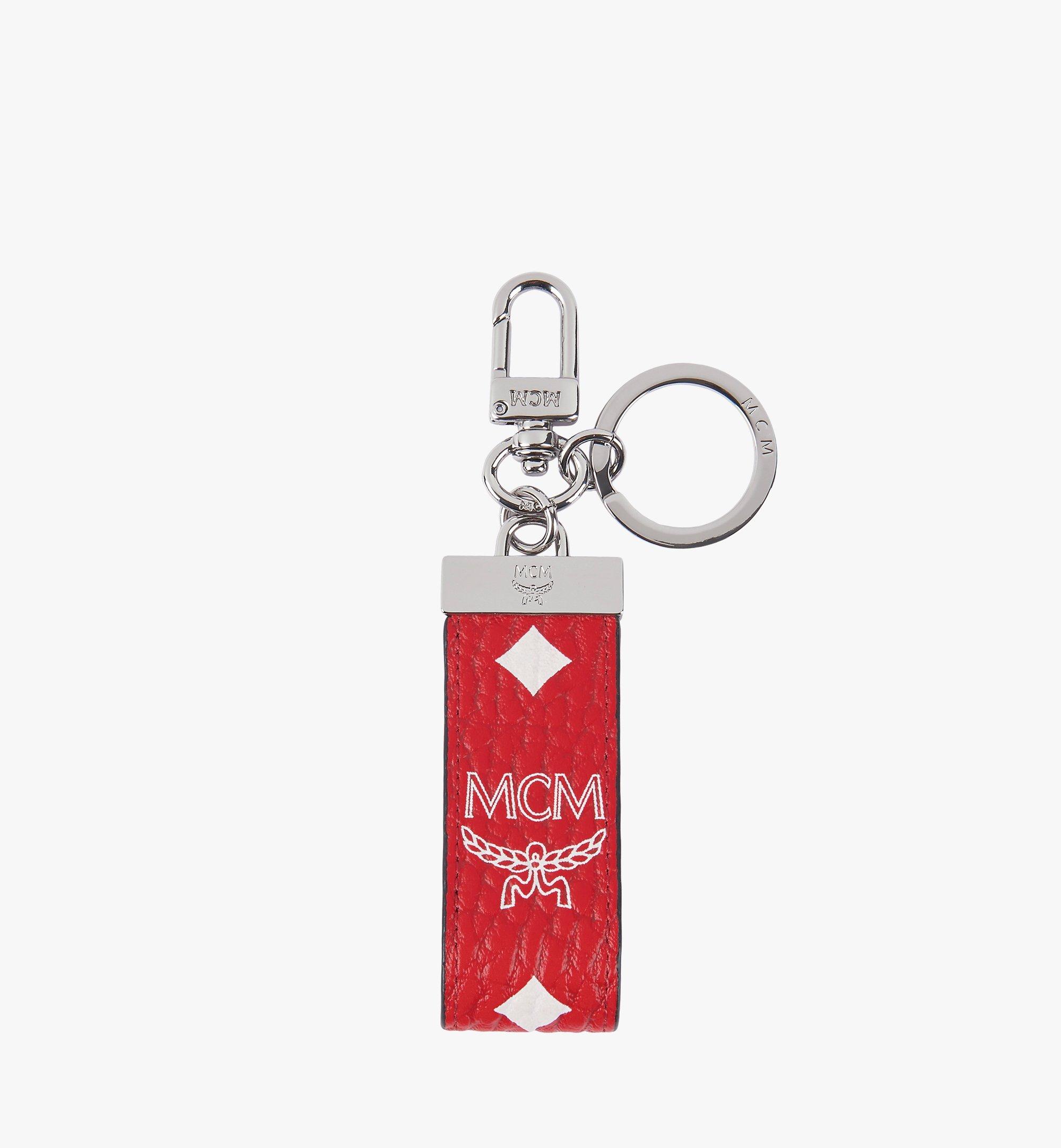 Mcm Key Ring In White Logo Visetos In White Logo Viva Red | ModeSens
