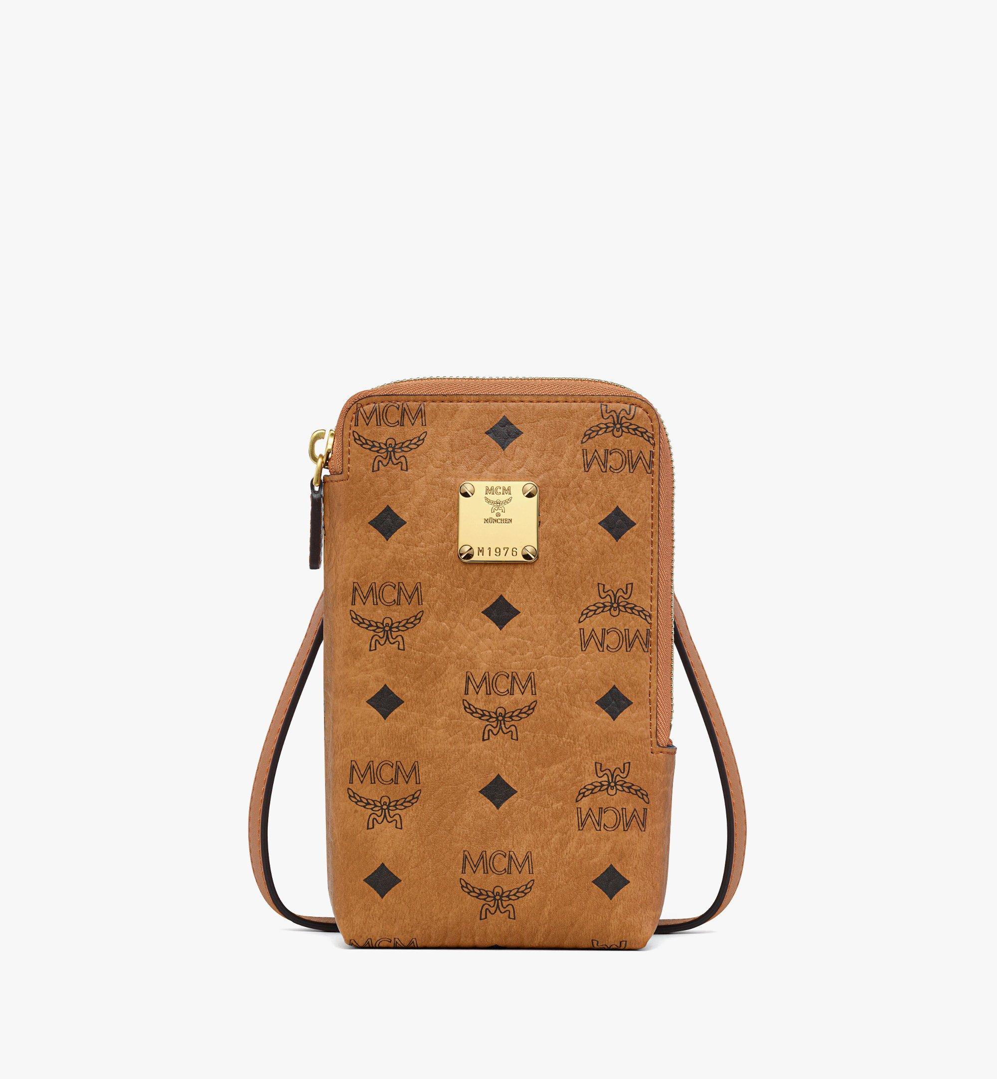 Small Aren Phone Pouch in Visetos Cognac | MCM ®MY