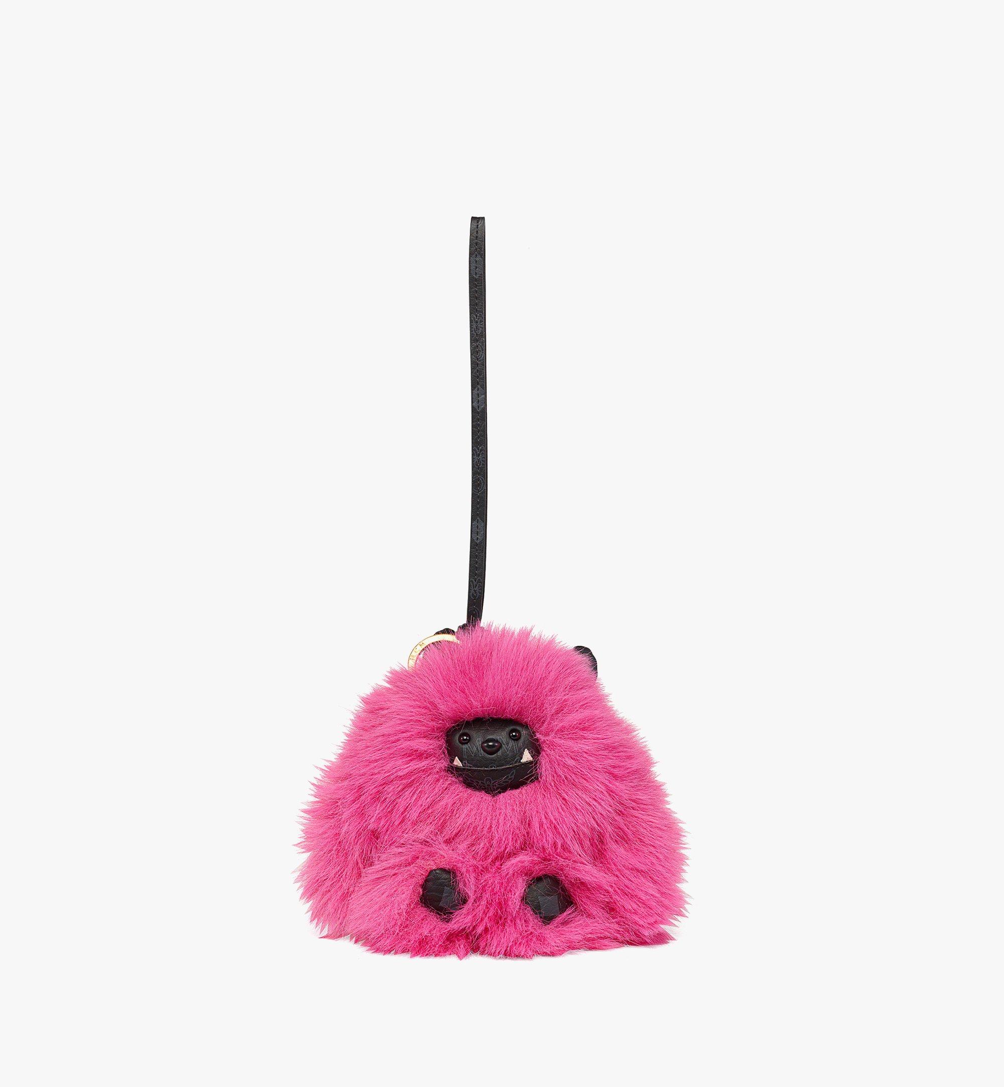 One Size Aren Monster Charm in Faux Fur Visetos Pink | MCM ®UK