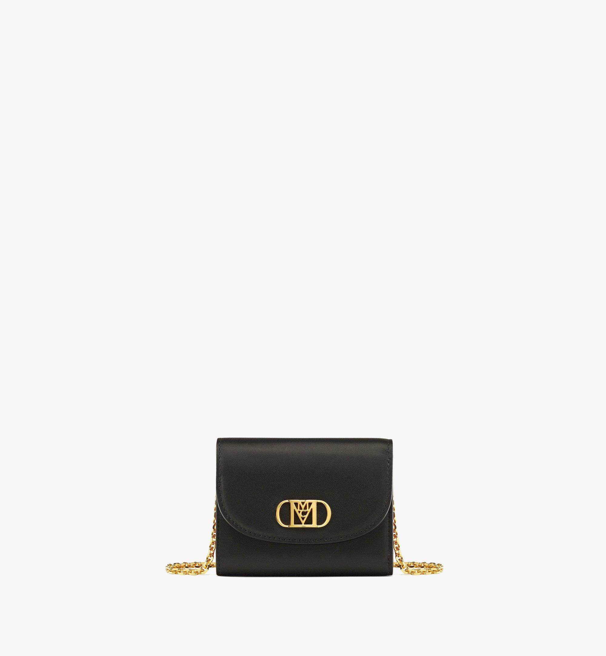 Mcm Mode Travia Trifold Chain Wallet In Nappa Leather In Black | ModeSens