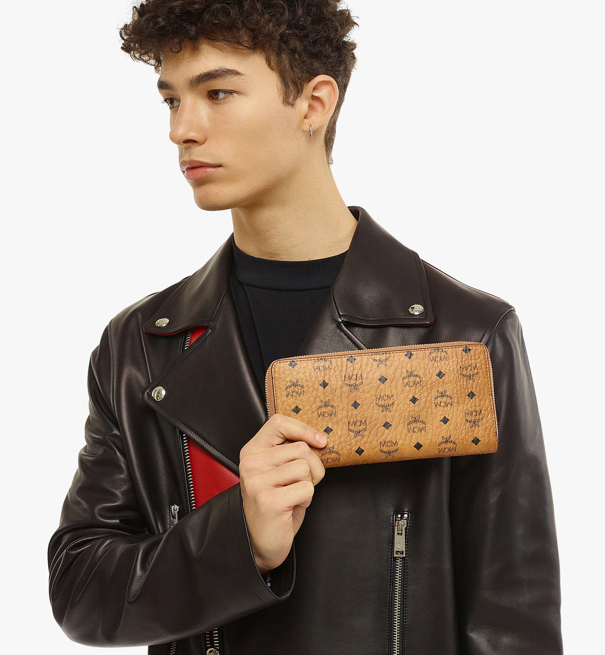 Large Aren Zip Around Wallet in Visetos COGNAC | MCM ®US