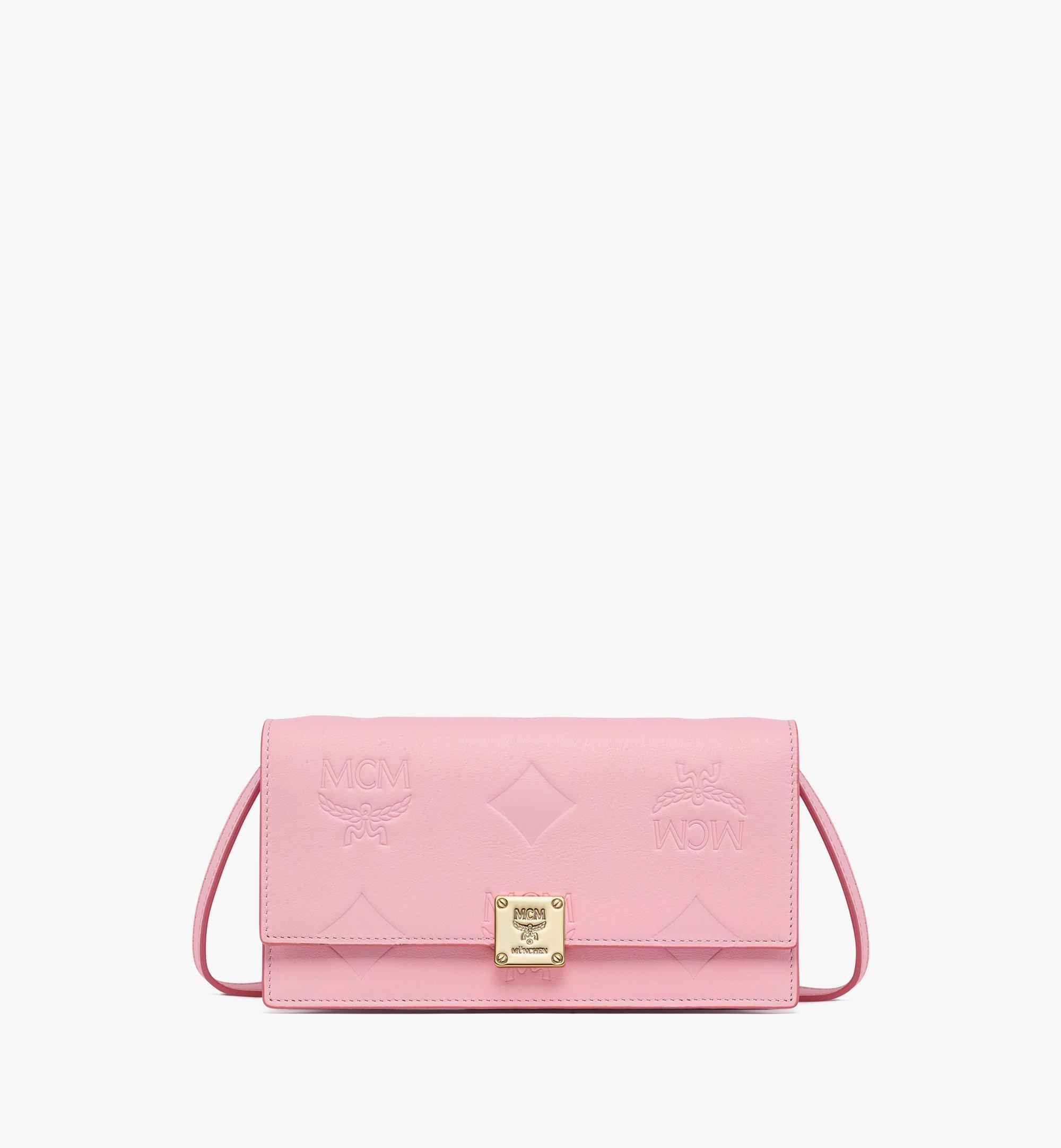 Large Aren Chain Wallet in Embossed Monogram Leather Pink | MCM ®MY
