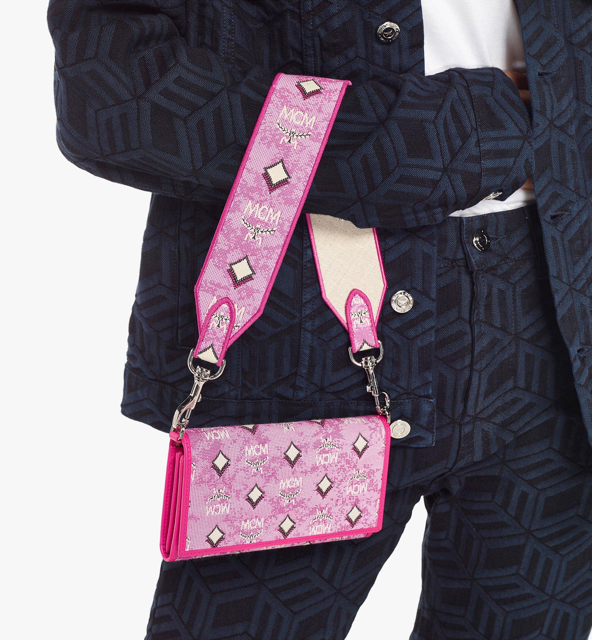 Short Aren Shoulder Strap in Vintage Monogram Jacquard Pink | MCM ®US