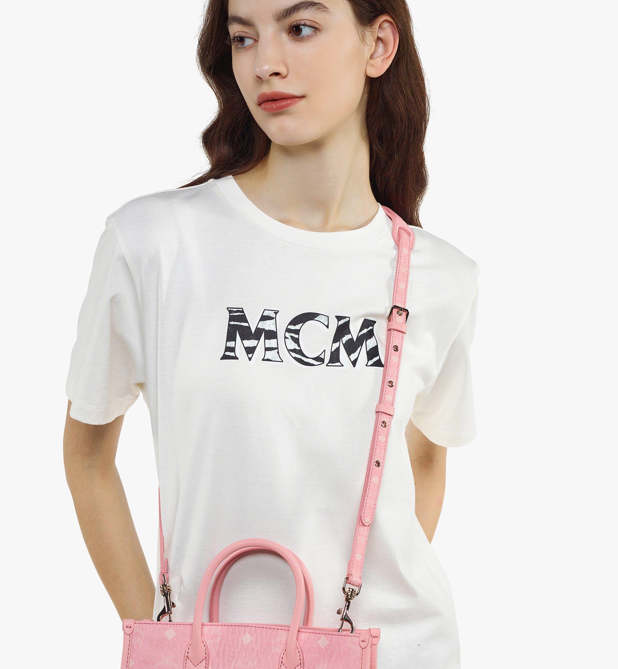 Adjustable Aren Buckle Shoulder Strap in Visetos Pink | MCM ®US
